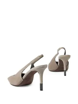Brunello Cucinelli Suede Slingback Pumps