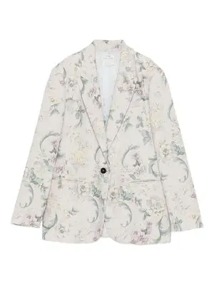 FORTE_FORTE Printed Single-breasted Blazer - Pink