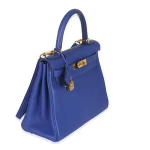 Hermès Togo Retourne Kelly 28 Ghw - Blue