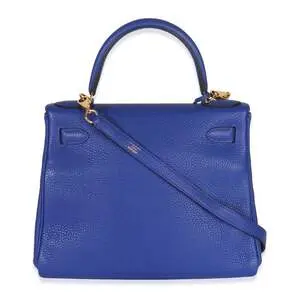 Hermès Togo Retourne Kelly 28 Ghw - Blue