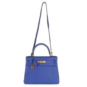 Hermès Togo Retourne Kelly 28 Ghw - Blue