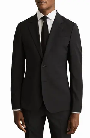 REISS Wool-blend Sport Coat - Black