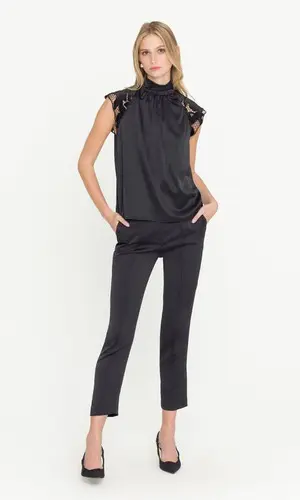 Generation Love Rachel Velvet Lace Halter Blouse