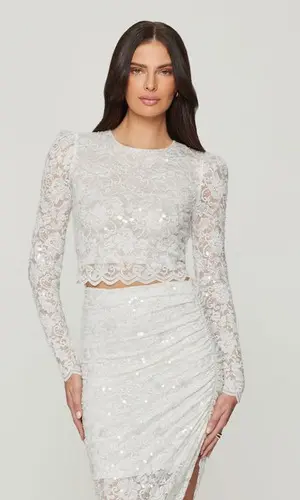Generation Love Safia Sequin Lace Top - White
