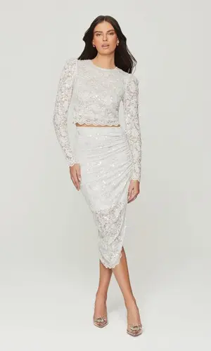 Generation Love Safia Sequin Lace Top - White