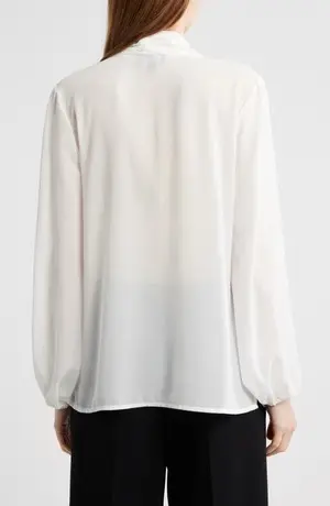 TAHARI ASL Tie Neck Blouse