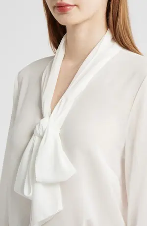 TAHARI ASL Tie Neck Blouse