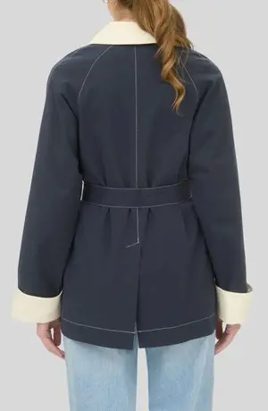 ZOE AND CLAIRE Tie Waist Trench Coat