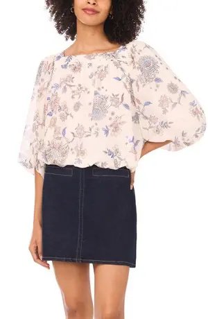 Vince Camuto Floral Print Square Neck Top