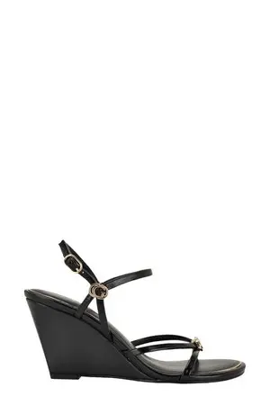 Guess Strappy Slingback Wedge Sandal - Black