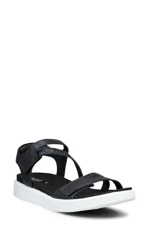 Ecco Soft Three Strap Sandal Black/black