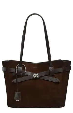 Balenciaga Medium Waxed Suede Tote - 2308 Light Espresso