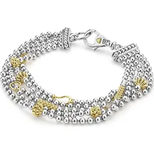Lagos Two-tone Caviar Five-strand Bracelet