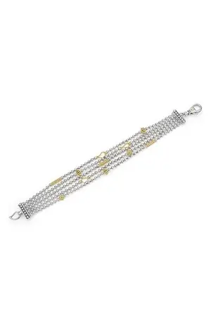 Lagos Two-tone Caviar Five-strand Bracelet