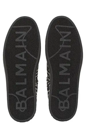Balmain B Court Monogram Jacquard Low Top Sneaker - Black/ivory