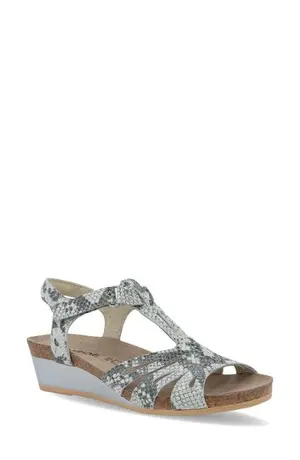 Naot Starlet Wedge Sandal - Black/white Python