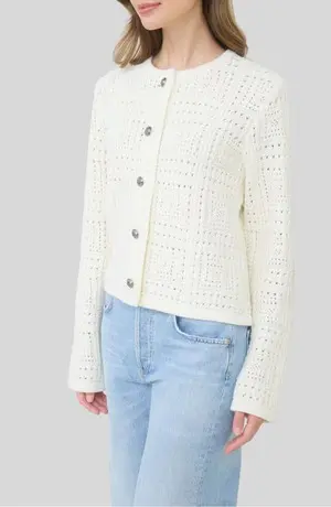 ZOE AND CLAIRE Openwork Texture Cardigan