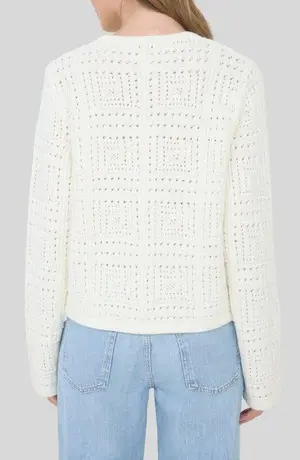 ZOE AND CLAIRE Openwork Texture Cardigan