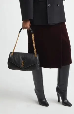 Saint Laurent Medium Calypso Leather Shoulder Bag