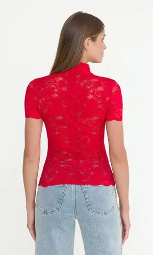 Generation Love Callen Lace Top - Scarlet