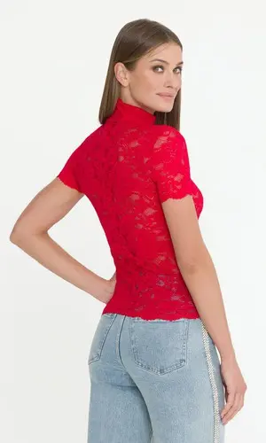 Generation Love Callen Lace Top - Scarlet