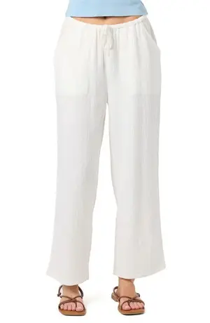 O'Neill Cotton Gauze Wide Leg Pants - White