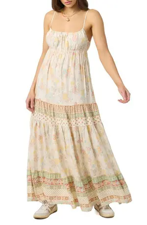 O'Neill Floral Print Tiered Maxi Dress