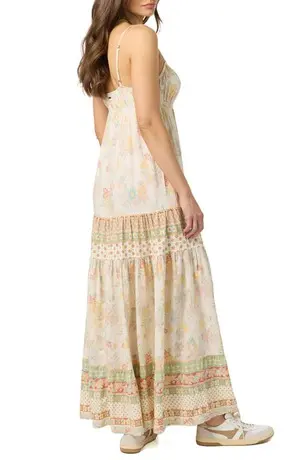 O'Neill Floral Print Tiered Maxi Dress