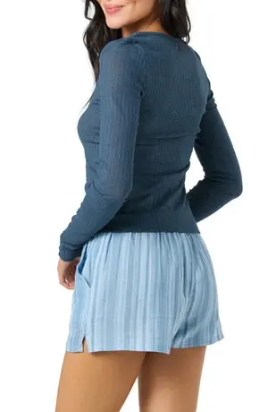 O'Neill Marliz Pointelle Long Sleeve Top - Slate