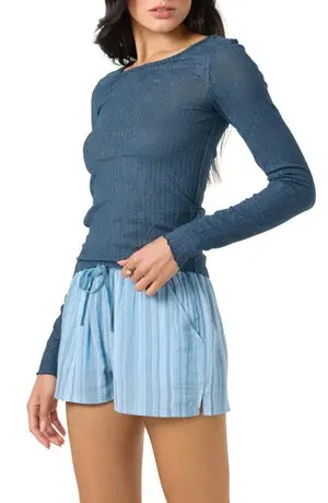 O'Neill Marliz Pointelle Long Sleeve Top - Slate
