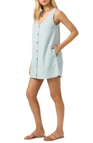 O'Neill Sanders Button-up Mini Dress - Cloud Blue