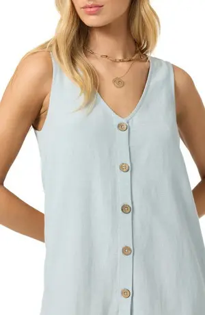 O'Neill Sanders Button-up Mini Dress - Cloud Blue