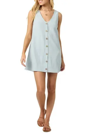 O'Neill Sanders Button-up Mini Dress - Cloud Blue