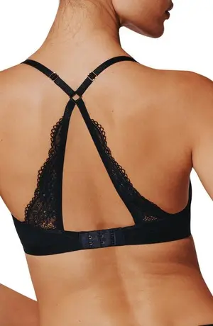 THIRDLOVE All Day Lace Unlined Racerback Bralette - Black