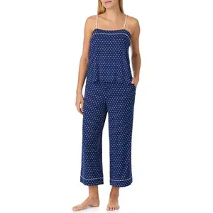Kate Spade New York Print Crop Pajamas - Navy Dot