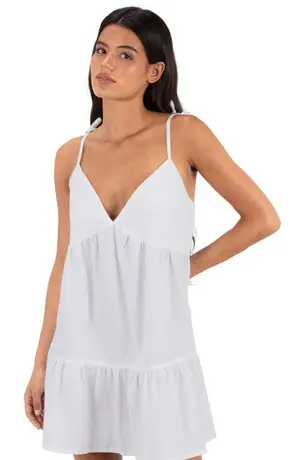 Hurley Tiered Cover-up Minidress - White