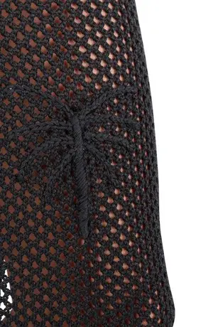 Hurley Embroidered Open Knit Midi Skirt - Black