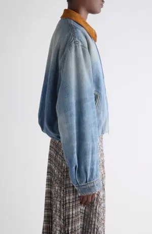 Acne Studios Padded Denim Bomber Jacket - Mid Blue