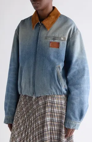 Acne Studios Padded Denim Bomber Jacket - Mid Blue
