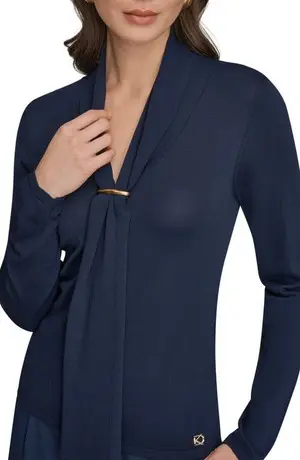 Donna Karan New York Drape Neck Sweater