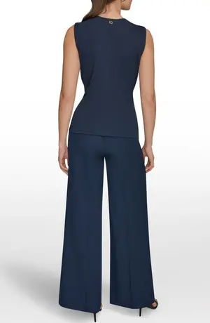 Donna Karan New York Hardware Accent Sleeveless V-neck Top