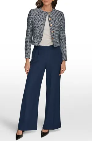 Donna Karan New York Tweed Crop Jacket