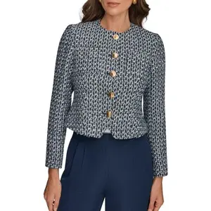 Donna Karan New York Tweed Crop Jacket - Nightfall Multi