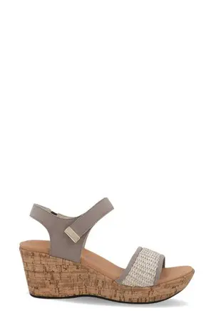 Naot Summer Wedge Sandals - Stone Nbk W/raffia