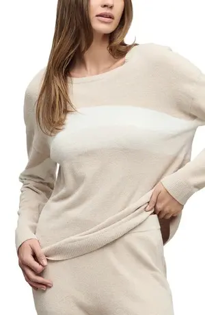 Barefoot Dreams Cozychic Ultra Lite Wavy Colorblock Pullover Sweater