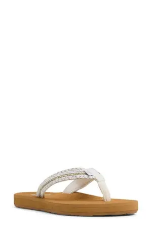 Roxy Embellished Flip Flop - Silver