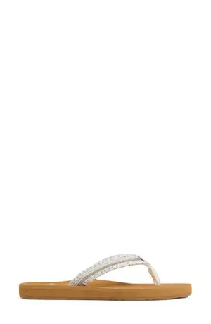 Roxy Embellished Flip Flop - Silver