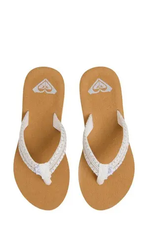 Roxy Embellished Flip Flop - Silver