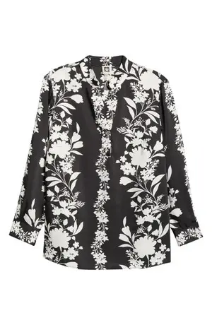 Anne Klein Floral Print Popover Blouse
