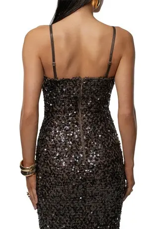 JLUXLABEL Sequin Embellished Gown - Brown
